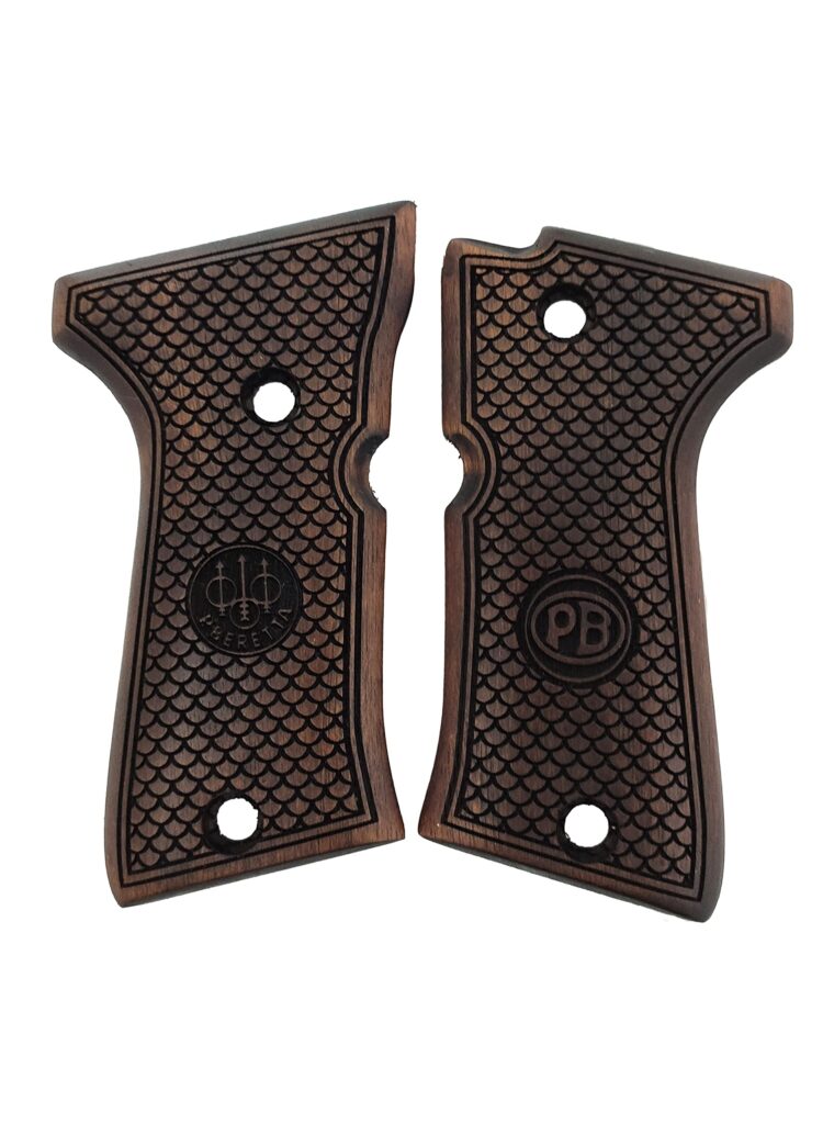 Beech Wood Pistol Grips – Fish Scale & Monogram Pattern for Beretta ...