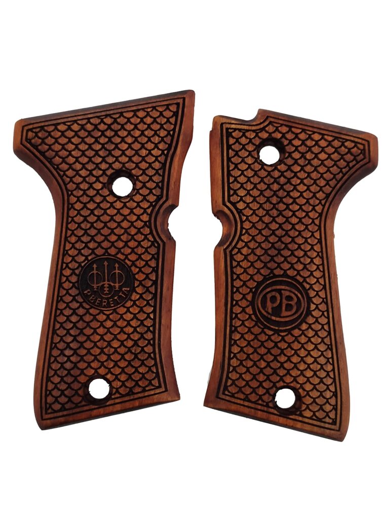Beech Wood Pistol Grips – Fish Scale & Monogram Pattern for Beretta ...