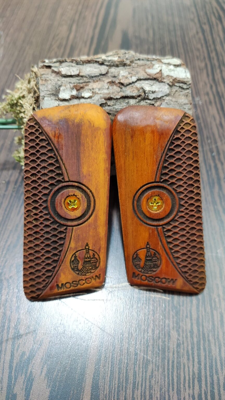 Diamond Checkering with MAB Logo - Beech Wood Pistol Grip for MAB Model ...